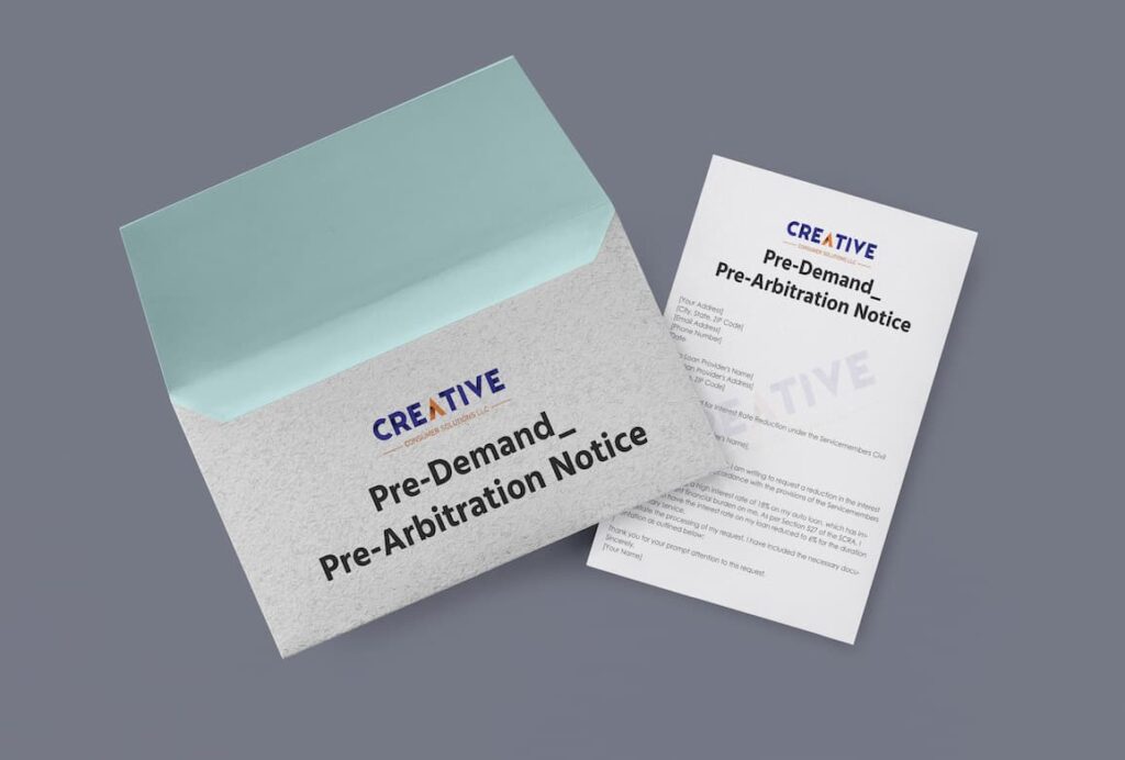 Pre-Demand_Pre-Arbitration Notice – Creative Consumer Solutions